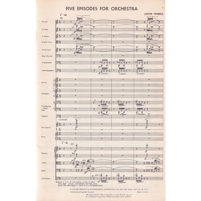 Five Episodes For Orchestra (partitura de bolso) (Edição Antiga) - Five ...