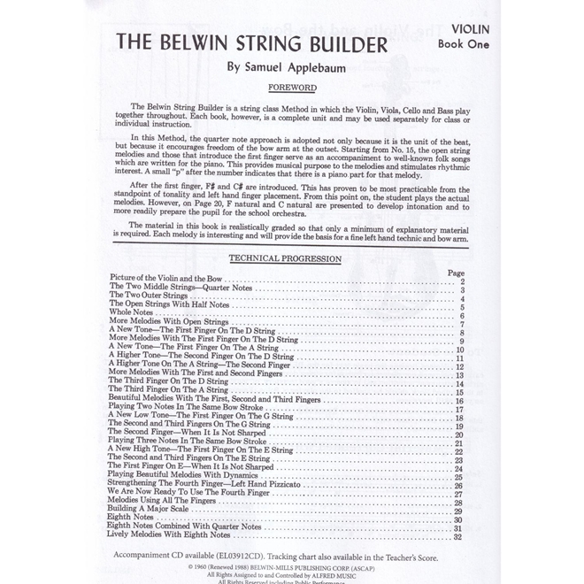 String Builder Book 1 - Violin - String Builder Book 1 - Violin - Alfred