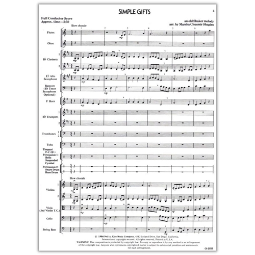 Simple Gifts - An Old Shaker Melody - Full Orchestra - Simple Gifts ...