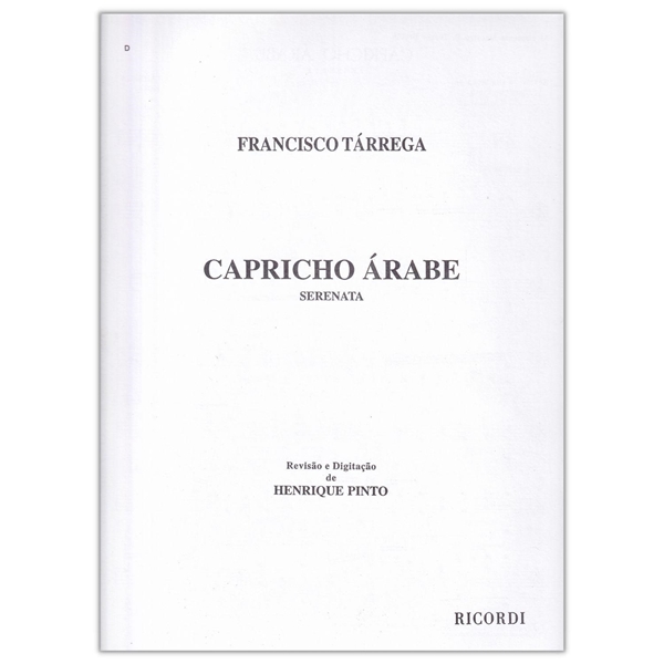 Capricho Arabe - Serenata de Francisco Tarrega - Ricordi - Capricho ...