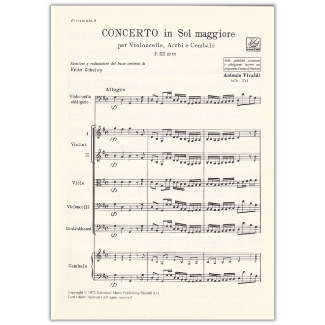 Vivaldi Concerto em sol maior cello - Concerto In Sol Maggiore per ...