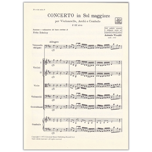 Vivaldi Concerto em sol maior cello - Concerto In Sol Maggiore per ...