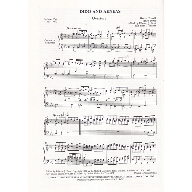 Dido And Aeneas - Vocal Score - Dido e Aeneas Vocal Score de Henry Purcell para canto e Piano ...