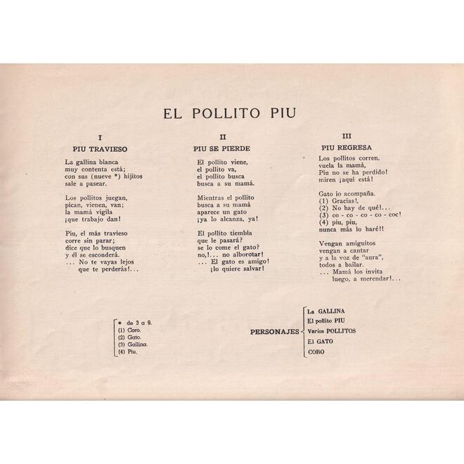 A garota Pio - El Pollito Piu (Edição Antiga) - Ricordi