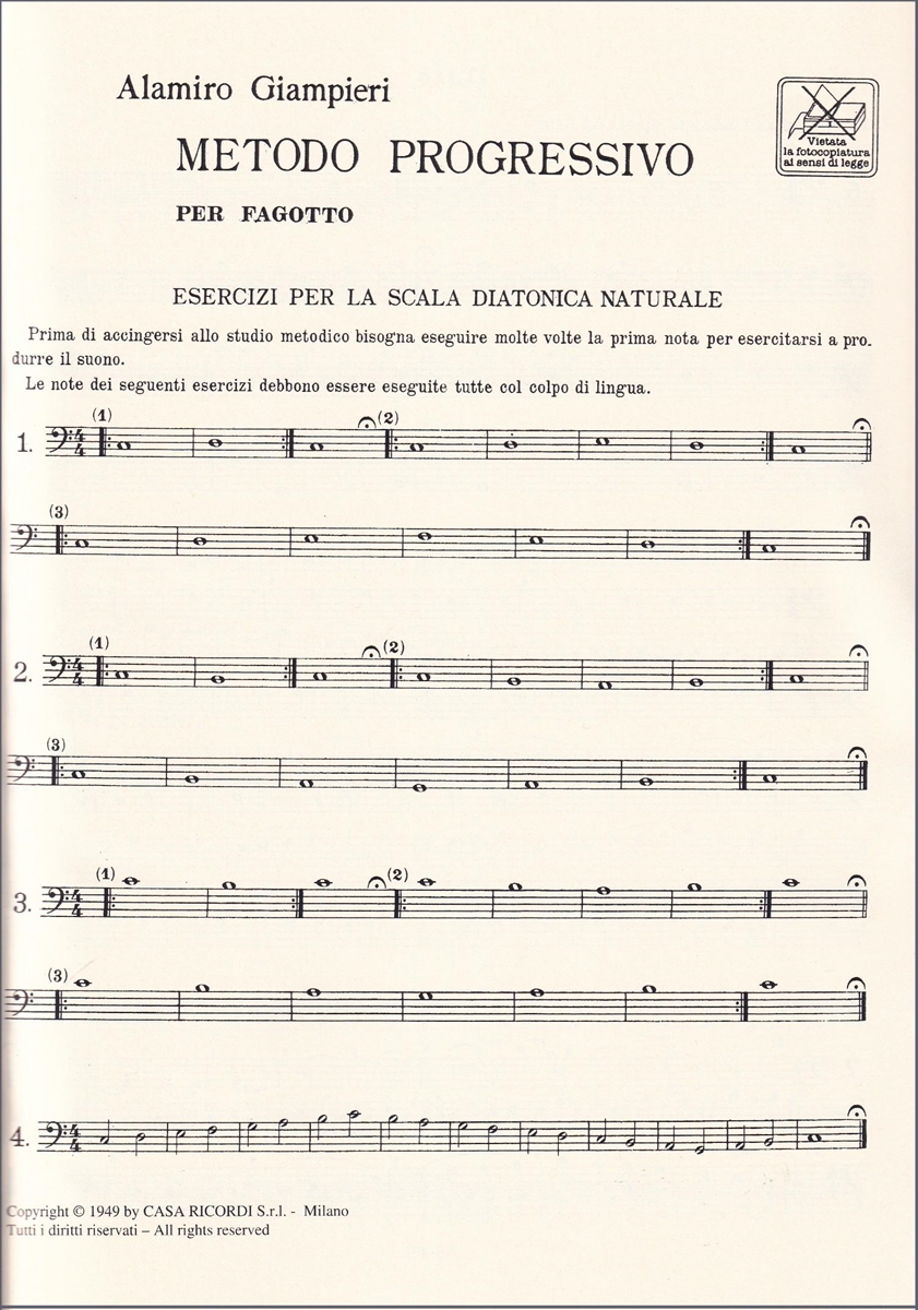 Método Progressivo Per Fagotto Metodo Progressivo Para Fagote progressive method fagottschule ...