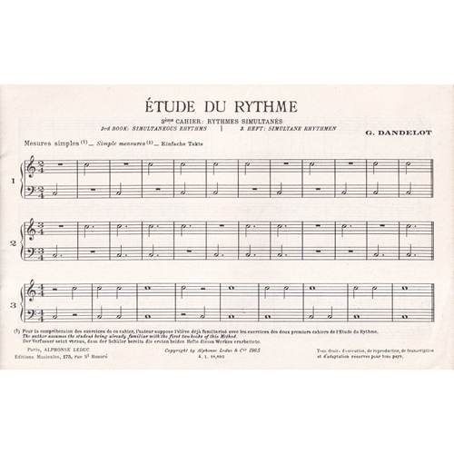 Etude Du Rythme - V.3 - Etude Du Rythme - V.3 - Alphonse Leduc