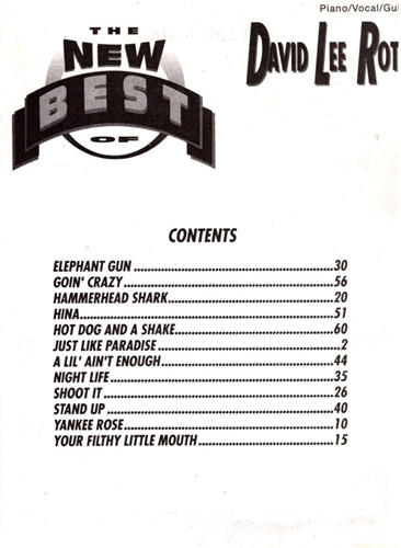 The New Best Of David Lee Roth - 12 músicas de D. L. Roth para canto ...