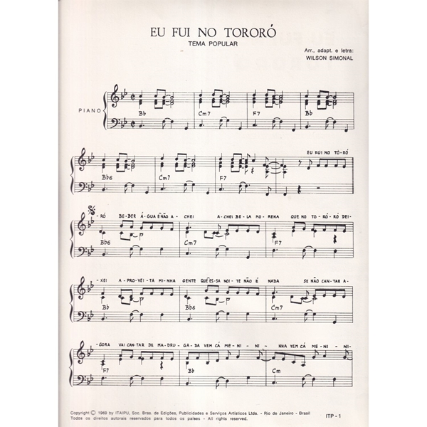 Eu Fui No Tororó - Eu Fui No Tororó - Sem Reposição