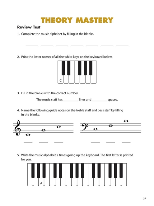 Essential Elements Piano Theory - Level 1 - Elementos Essenciais Piano ...