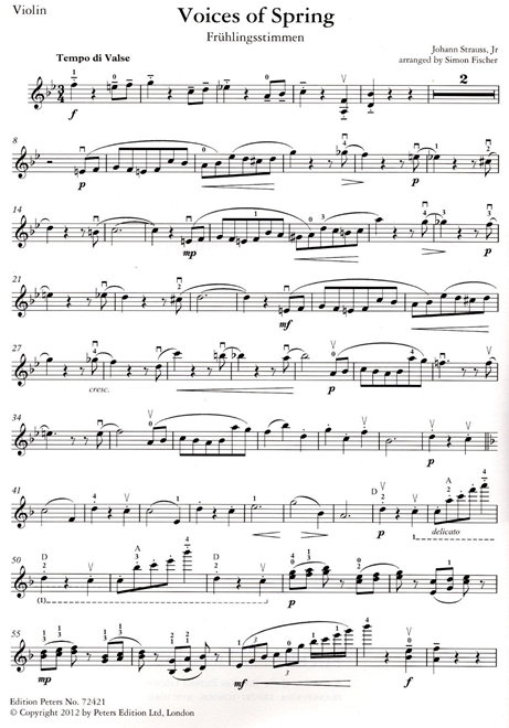 Voices Of Spring Violin And Piano Vozes da Primavera para Violino e ...