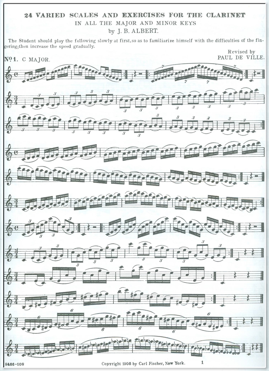 24 Varied Scales And Exercises For Clarinet 24 Escalas Variadas E ...