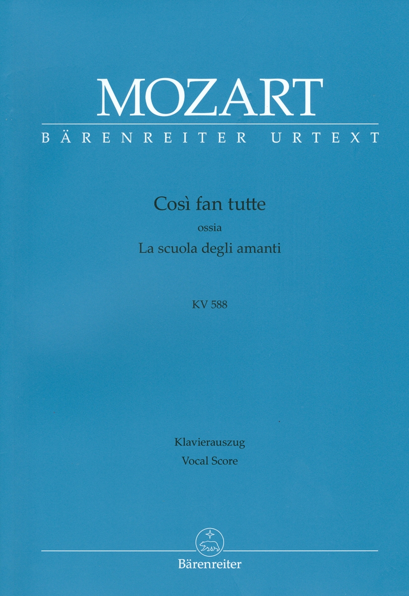 Cosi Fan Tutte - Kv 588 - Vocal Score Barenreiter urtext blue azul ...