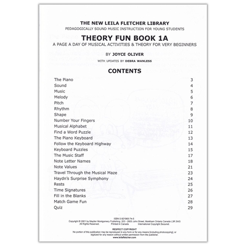 Music Theory Fun - Book 1A - Music Theory Fun - Book 1A - Montgomery Music